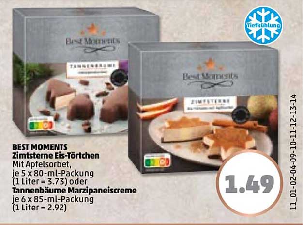 Best Moment Zimtsterne Eis-törtchen Oder Tannenbäume Marzipaneiscreme ...