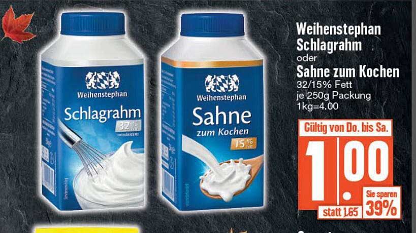 Weihnestephan Schlagrahm Oder Sahne Zum Kochen Angebot bei EDEKA ...