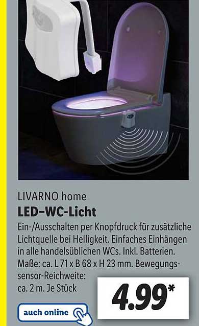 Livarno Home Led-wc-licht Angebot bei Lidl - 1Prospekte.de