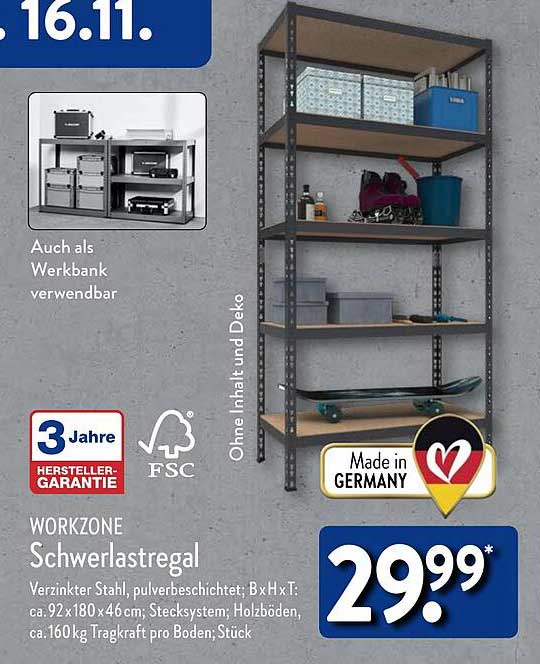 Schwerlastregal Angebot Aldi