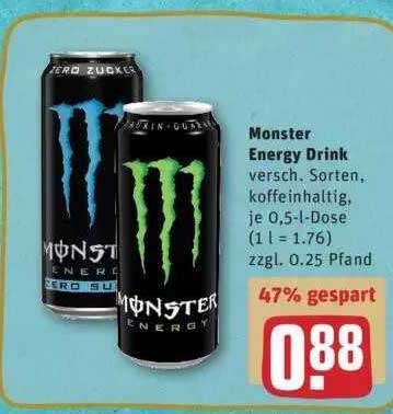 Monster Energy Drink Angebot bei REWE - 1Prospekte.de