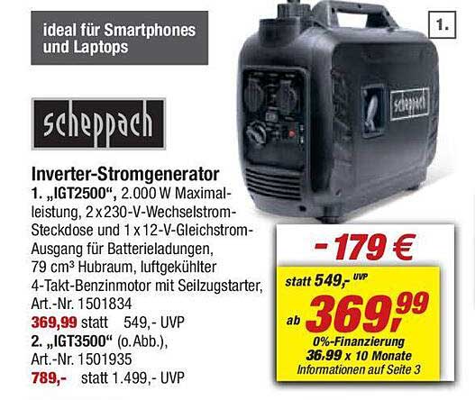 Scheppach Inverter-stromgenerator Angebot bei Toom Baumarkt - 1Prospekte.de Scheppach Inverter-stromgenerator Angebot bei Toom Baumarkt - 1Prospekte.de