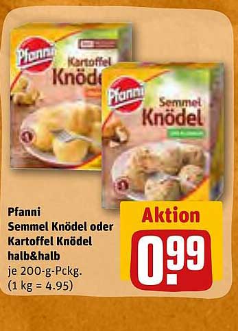 Pfanni Semmel Knödel Oder Kartoffel Knödel Halb&halb Angebot bei REWE ...