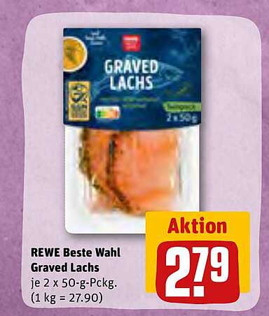Rewe Beste Wahl Graved Lachs Angebot bei REWE - 1Prospekte.de