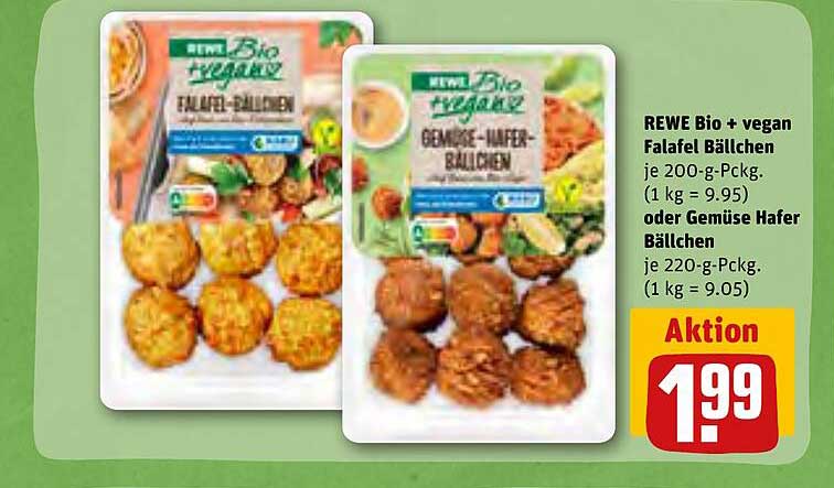 Rewe Bio + Vegan Falafel Bällchen Oder Gemüse Hafer Angebot bei REWE ...