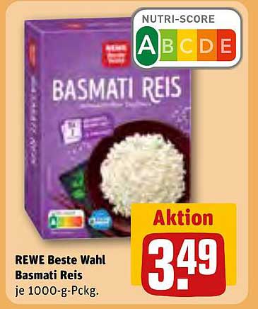 Rewe Beste Wahl Basmati Reis Angebot bei REWE - 1Prospekte.de