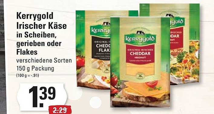 Kerrygold Irischer Käse In Scheiben, Gerieben Oder Flakes Angebot bei ...