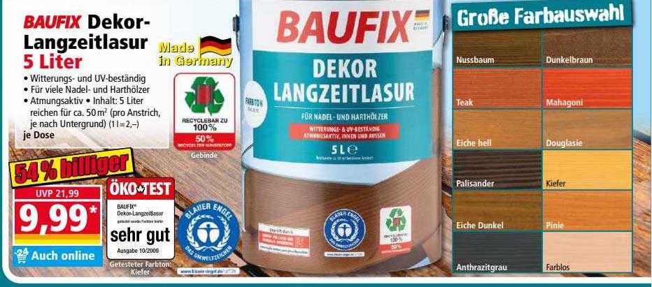 Baufix Dekor-langzeitlasur Angebot bei NORMA - 1Prospekte.de