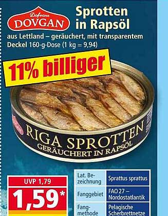 Dovgan Sprotten In Rapsöl Angebot bei NORMA - 1Prospekte.de