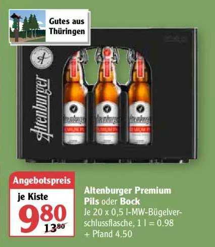 Altenburger Premium Pils Oder Bock Angebot bei Globus - 1Prospekte.de