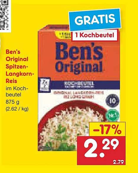 Ben's Original Spitzen-langkorn-reis Angebot bei Netto Marken-Discount ...
