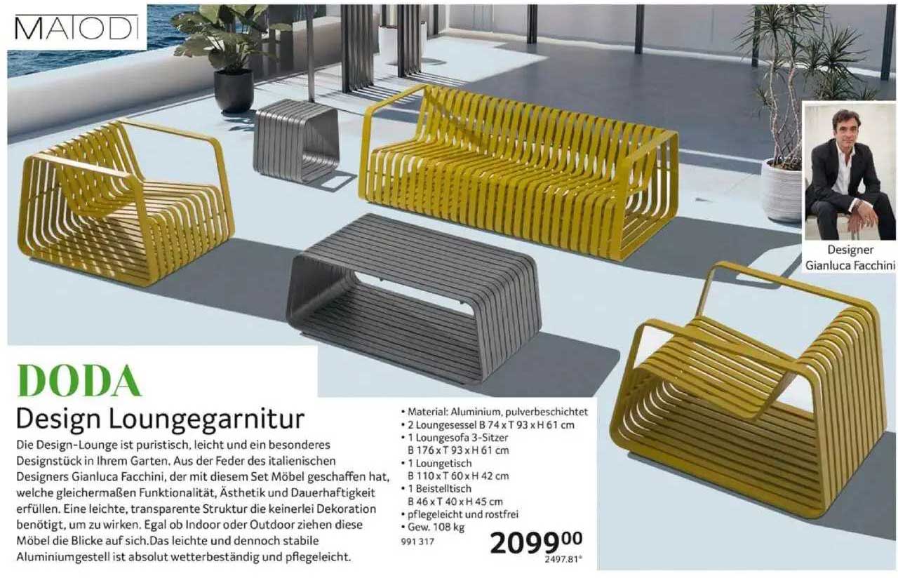 Doda Design Loungegarnitur Matodi Angebot bei Selgros - 1Prospekte.de