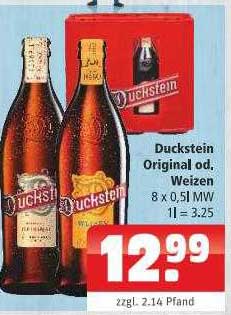 Duckstein Original Od. Weizen Angebot bei Getränkehaus - 1Prospekte.de