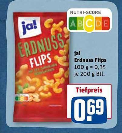 Ja! Erdnuss Flips Angebot bei REWE Kaufpark - 1Prospekte.de