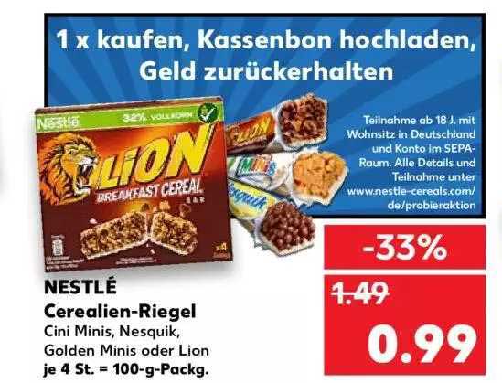 Nestlé Cerealien-riegel Angebot bei Kaufland - 1Prospekte.de
