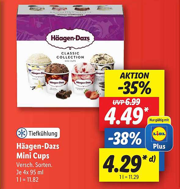 Häagen-dazs Mini Cups Angebot bei Lidl - 1Prospekte.de