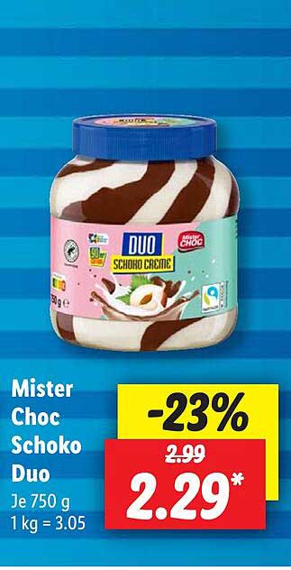 Mister Choc Schoko Duo Angebot bei Lidl - 1Prospekte.de