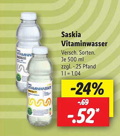 Saskia Vitaminwasser Angebot bei Lidl - 1Prospekte.de