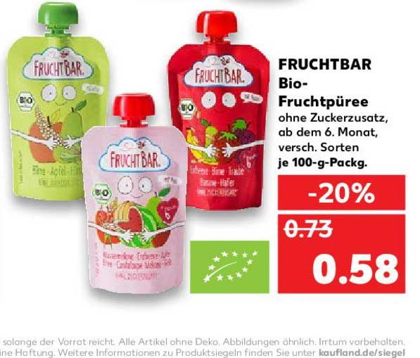 Fruchtbar Bio Fruchtpüree Angebot bei Kaufland - 1Prospekte.de