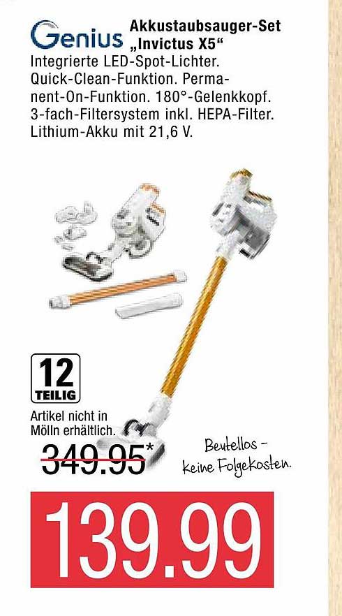 Genius Akkustaubsauger-set „invictus X5” Angebot bei Marktkauf ...
