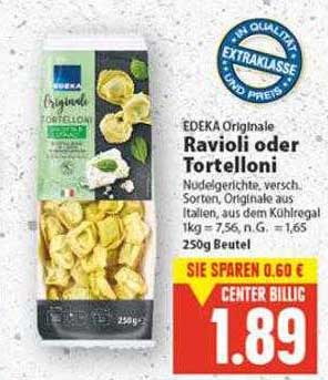 Edeka Originale Ravioli Oder Tortelloni Angebot bei E Center - 1Prospekte.de
