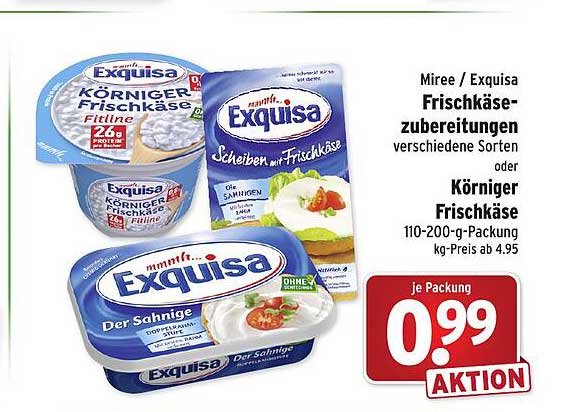 Miree-exquisa Frischkäse Zubereitungen Oder Körniger Frischkäse Angebot ...