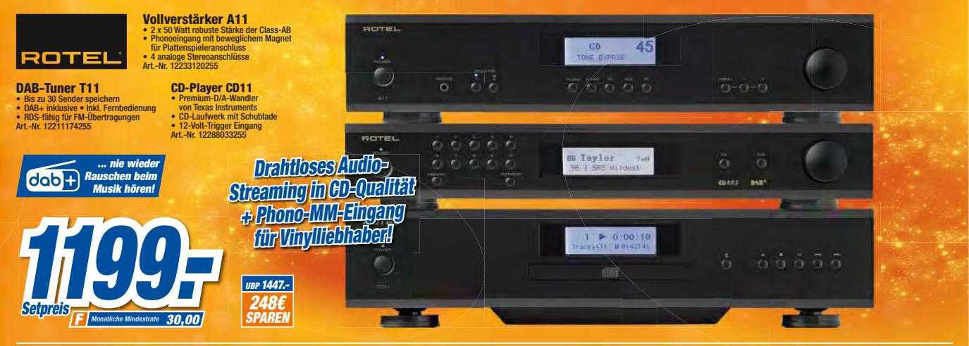 Rotel Dab-tuner T11, Vollverstärker A11 Oder Cd-payer Cd11 Angebot bei ...