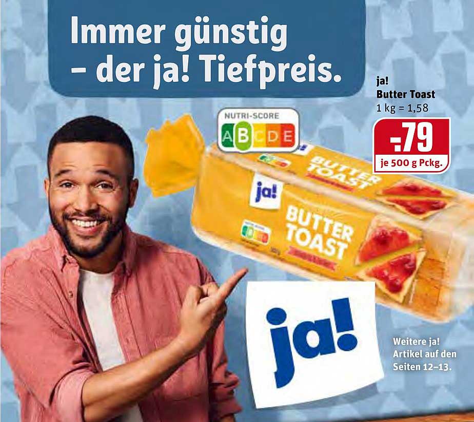 Ja! Butter Toast Angebot bei REWE - 1Prospekte.de
