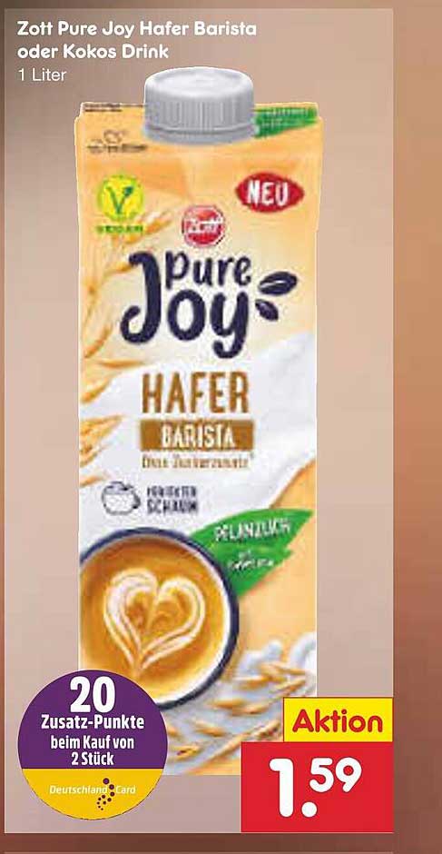 Zott Pure Joy Hafer Barista Oder Kokos Drink Angebot bei Netto Marken ...