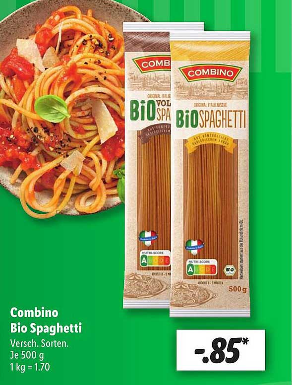 Combino Bio Spaghetti Angebot bei Lidl - 1Prospekte.de