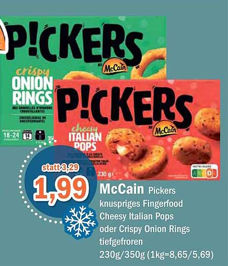 Mccain Pickers Knuspriges Fingerfood Cheesy Italian Pops Oder Crispy ...