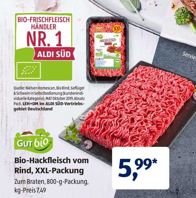 Gut Bio Bio Hackfleisch Vom Rind, Xxl Packung Angebot bei ALDI sud