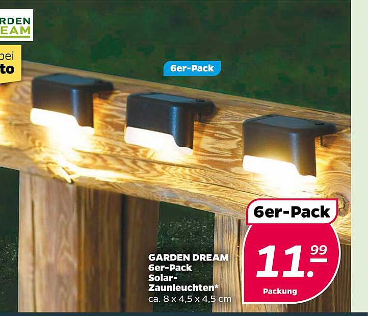 Garden Dream 6er-pack Solar-zaunleuchten Angebot bei Netto - 1Prospekte.de