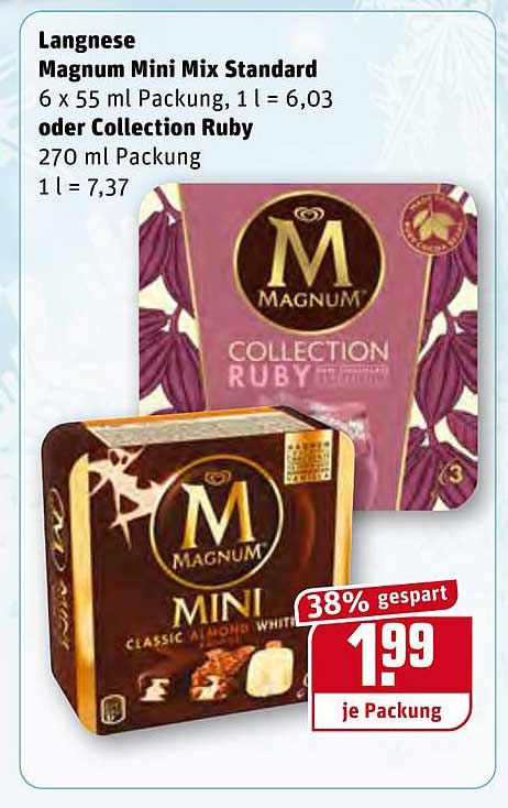 Langnese Magnum Mini Mix Standard Oder Collection Ruby Angebot bei REWE ...
