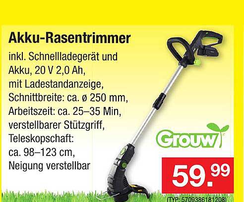 Akku-rasentrimmer Grouw Angebot bei Zimmermann - 1Prospekte.de