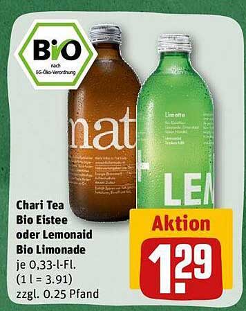 Chari Tea Bio Eistee Oder Lemonaid Bio Limonade Angebot bei REWE ...