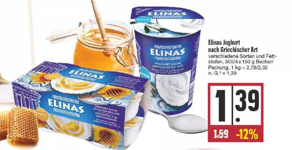 Elinas Joghurt Nach Griechischer Art Angebot bei EDEKA - 1Prospekte.de