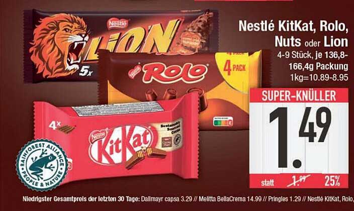 Nestlé Kitkat, Rolo, Nuts Oder Lion Angebot bei E Center - 1Prospekte.de