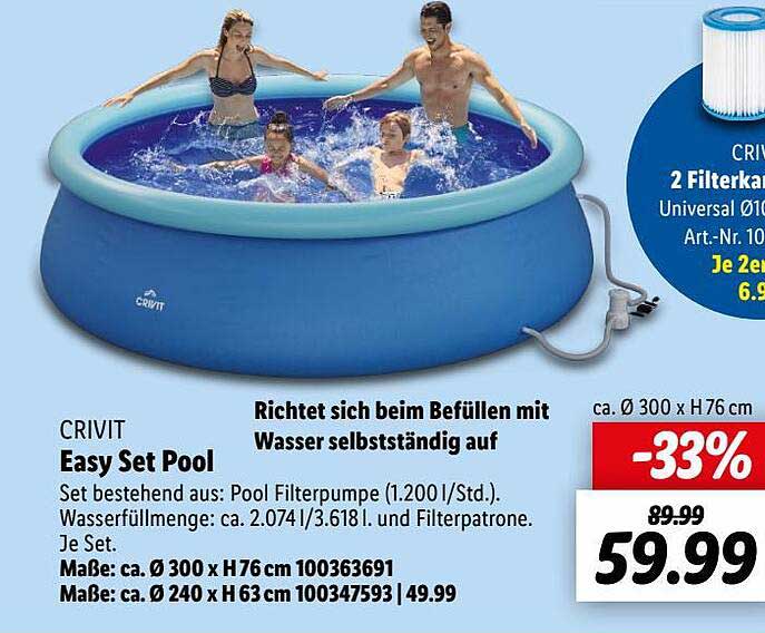 Crivit Easy Set Pool Angebot bei Lidl - 1Prospekte.de
