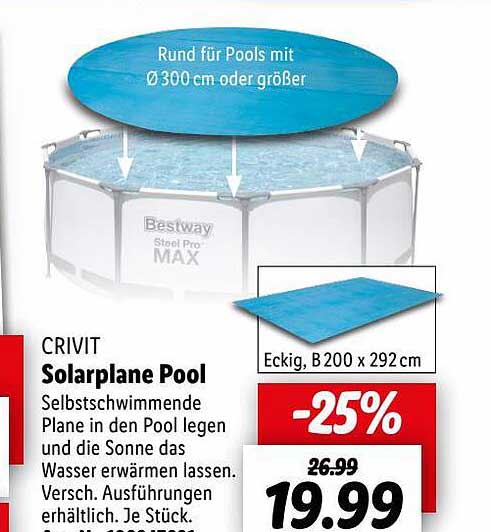 Crivit Solarplane Pool Angebot bei Lidl - 1Prospekte.de