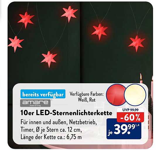 Amare 10er Led-sternenlichterkette Angebot bei ALDI Nord - 1Prospekte.de
