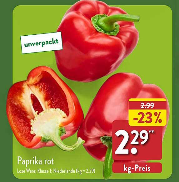 Paprika Rot Angebot bei ALDI Nord - 1Prospekte.de
