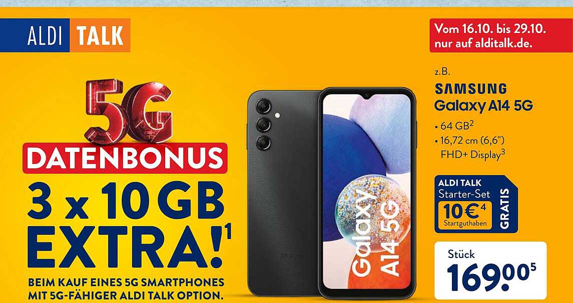 Samsung Galaxy A14 5g Angebot bei ALDI Nord - 1Prospekte.de