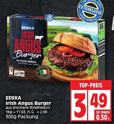 Edeka Irish Angus Burger Angebot bei EDEKA - 1Prospekte.de