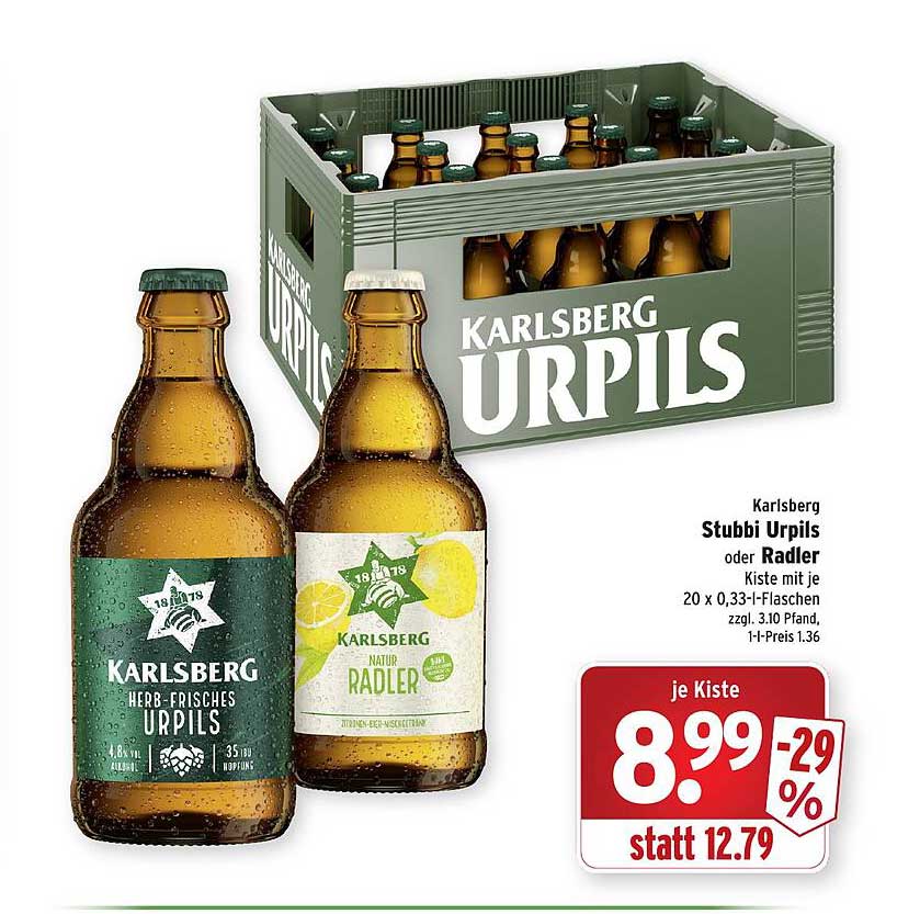 Karlsberg Stubbi Urpils Oder Radler Angebot bei Wasgau - 1Prospekte.de