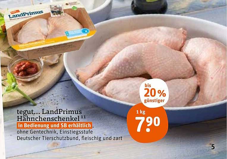 Landprimus Hähnchenschenkel Angebot bei Tegut - 1Prospekte.de