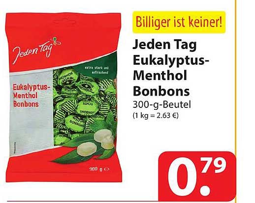 Jeden Tag Eukalyptus-menthol Bonbons Angebot bei Famila