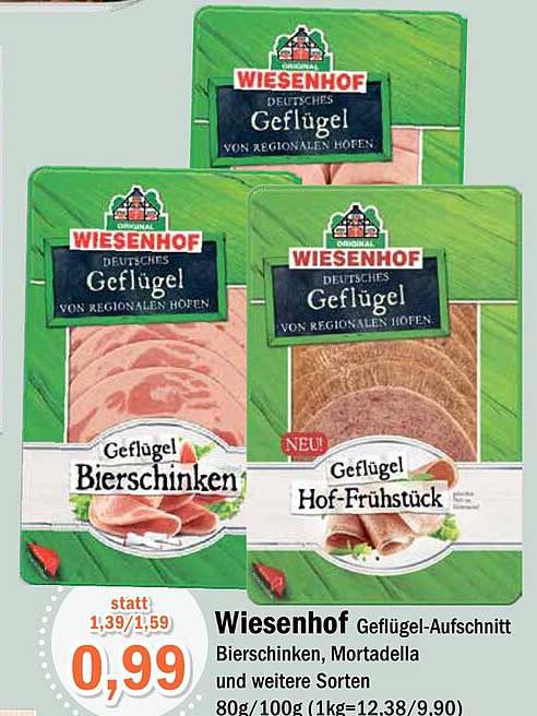 Wiesenhof Geflügel-aufschnitt Bierschinken, Mortadella Angebot bei ...
