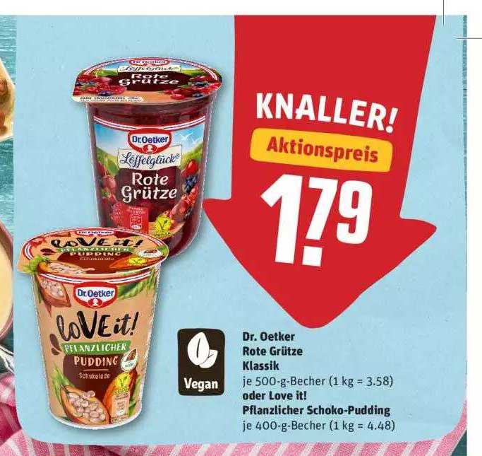 Dr. Oetker Rote Grütze Klassik Oder Love It! Pflanzlicher Schoko ...