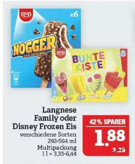 Langnese Family Oder Disney Frozen Eis Angebot bei Marktkauf